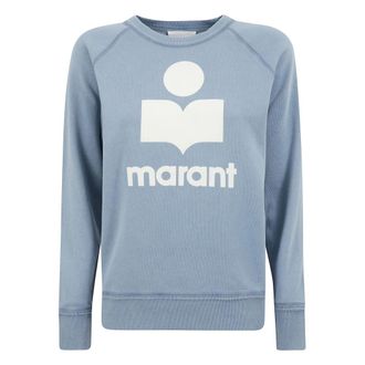 Isabel Marant Baumwollpullover mit langen &Auml;rmeln und Logo - - Sweatshirts & Hoodies - Damen - Blau - L