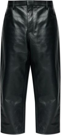 Jil Sander Homme, Pantalons, Noir, Taille: M Leather Pantalons