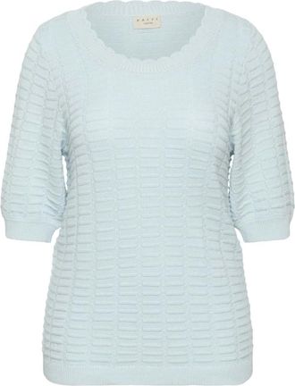 Kaffe Curve Femme, Pulls, Bleu, Taille: 44 FR Tricot ras du cou