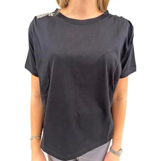 Liviana Conti Femme, Tops, Noir, Taille: 42 FR T-shirt Cotone