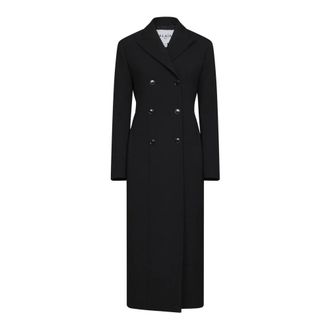 Alaia Manteau mi-long en laine &agrave; double boutonnage - Femme - Manteaux - Noir - Taille: 38 FR