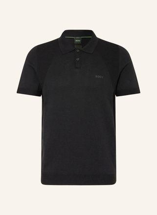 HUGO BOSS Strick-Poloshirt Momentum Lite Regular Fit schwarz