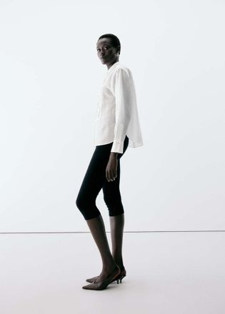 Mango Chemise &agrave; plis nervur&eacute;s avec boutons d&eacute;coratifs blanc - Femme - XS - MANGO