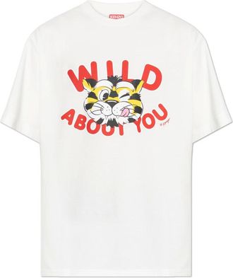 Kenzo Homme, Tops, Blanc, Taille: L T-Shirt en coton