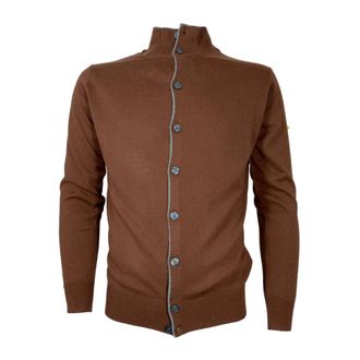 Cashmere Company Luxuri&ouml;ser Brauner Cashmere Cardigan - - Knitwear - Herren - Braun - 3XL