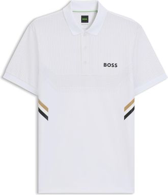BOSS Herren Paule TOC Active Slim-Fit Poloshirt mit feuchtigkeitsableitenden Eigenschaften Wei&szlig; XL