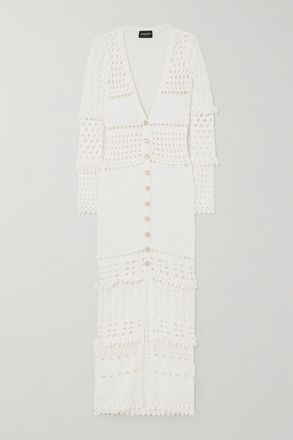 Retrof&ecirc;te Alaia Cardigan Aus Changierendem H&auml;kelstrick - Wei&szlig;