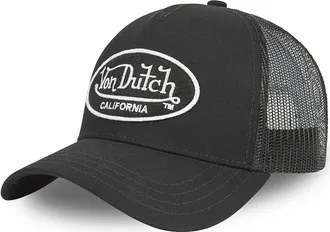 Von Dutch Cap Herren Empfindliche Haut, Tracker Kappe Herren, Angenehm, Atmungsaktiv, Schwarz, Einheitsgröße