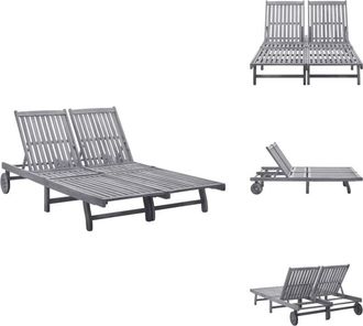 vidaXL Doppel-Sonnenliege Massivholz Akazie - Doppel-Sonnenliege - Gartenliege - Holz-Sonnenliege - Akaziengartenm&ouml;bel - Outdoor M&ouml;bel