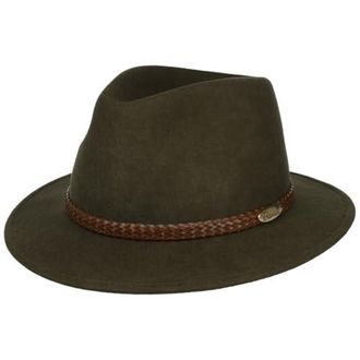 Lierys Chapeau Casual Light Traveller Homme - Made in Italy en Laine de Feutre pour avec Bandeau Cuir Hiver Automne-Hiver - 55 cm Olive