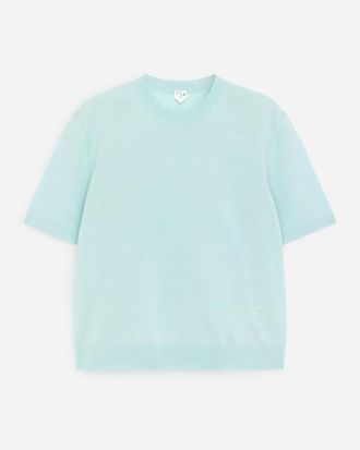 Arket Gestricktes T-Shirt Aus Merinowolle -T&uuml;rkis