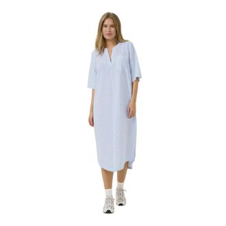 Kaffe Femme, Robes, Bleu, Taille: 42 FR Robe Kaftan &agrave; Rayures Bleu/Blanc
