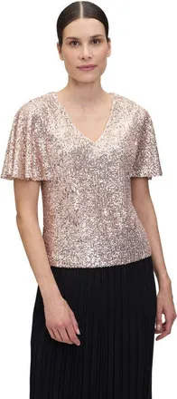 Vera Mont Kurzarmshirt Damen Blusenshirt kurzarm (1-tlg) Pailletten