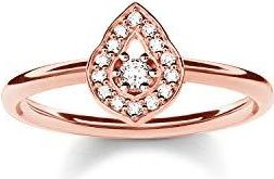 Thomas Sabo Femme Argent plaqué or Blanc Zircon