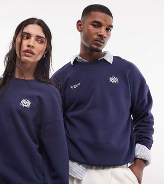 Reebok Exclusivit&eacute; ASOS - Reebok - Sweat &agrave; imprim&eacute; graphique - Bleu marine