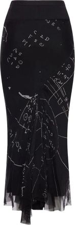 Rick Owens Femme, Jupes, Noir, Taille: 40 FR Bias Calf-Length Silk Skirt