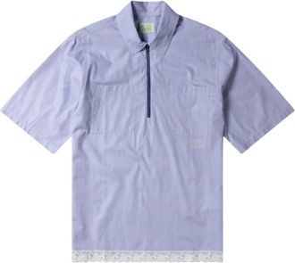 Aries Homme, Tops, Bleu, Taille: XL Lace Trim D Shirt