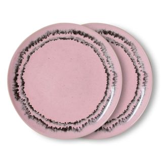 HKliving Assiettes &agrave; dessert en c&eacute;ramique Bubble - Set de 2 HKliving