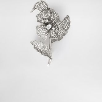 Dolce & Gabbana Flower Brooch With Rhinestones - Mann Bijoux Silber Metall Onesize