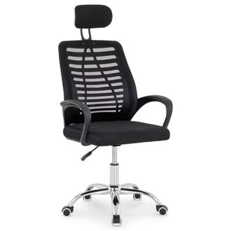 IDIMEX B&uuml;rodrehstuhl Seattle h&ouml;henverstellbar, Schwarz - Schreibtischstuhl mit Netzr&uuml;cken und Verstellbarer Kopfst&uuml;tze aus Mesh, Drehstuhl mit Armlehnen und 