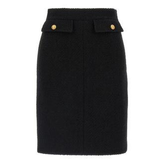 Chlo&eacute; Femme, Jupes, Noir, Taille: 34 FR Jupe Midi en Laine Bouclette