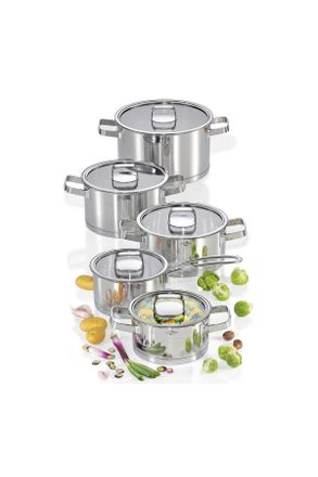 K&uuml;chenprofi K&uuml;chenprofi Kochtopfset SAN Remo, Edelstahl, Metall, 5-teilig, 1,25 L,3 L,5,5 L,2,5 L,1,25 L, Kochen, T&ouml;pfe, Topfsets