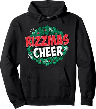 Trendy Apparel Christmas Rizzmas Cheer Green Garland Wreath Pullover Hoodie