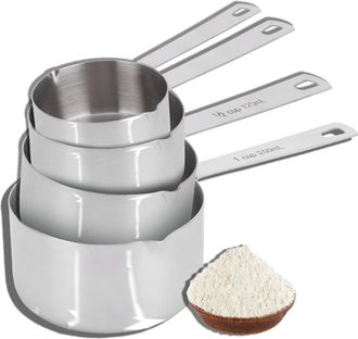 Generic Edelstahl Messbecher, messlffel Edelstahl Backen Messbecher mit klaren Skala Linien und Langen Griff Kche Utensil, geeignet fr Backen Produktion, Kche