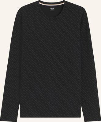 HUGO BOSS Pyjama-Oberteil Waffleaop Ls-Shirt Regular Fit schwarz