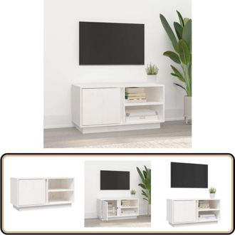 vidaXL Vidaxl - TV-Schrank Weiß 80x35x40,5 cm Massivholz Kiefer - tv Schrank - Holzmöbel - Kiefernholz Möbel - Weißes tv Board - Dekorationsschrank