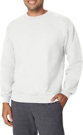 Hanes Heavyweight Fleece Sweatshirt, Crewneck Pullover for Men Maillot de surv&ecirc;tement, Blanc, S Homme