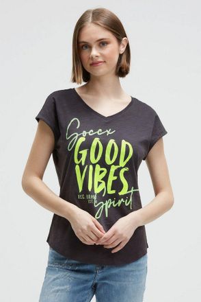 soccx V-Shirt mit &uuml;berschnittenen Schultern