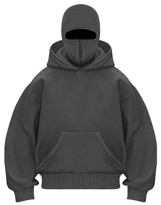 OLIPHEE Einfarbig Kapuzenpullover Herren Warm mit Sturmhaube Casual Hoodie Herren mit Half Zip und Tasche Lockeres Sweatshirt Herren Y2K Tops Grau L