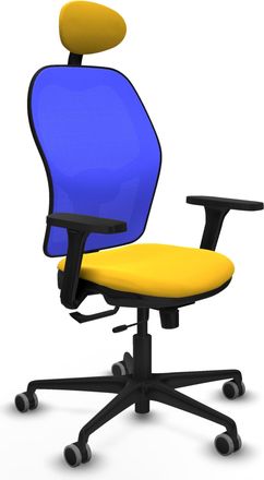 Piqueras y Crespo Ergonomischer B&uuml;rostuhl, atmungsaktiv, mit 3D-Armlehnen, h&ouml;henverstellbare Lendenwirbelst&uuml;tze und festes Kopfteil, ausgestattet mit Syncro/Traslack. B