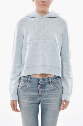 Palm Angels Hooded Knit Top CURVED LOGO with Jacquard Logo size Xl