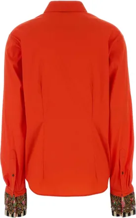 Dries Van Noten Contrast Cuff Poplin Shirt - Red