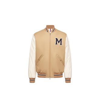 Moncler Moncler Doudoune Universitaire Oreane En Coton M&eacute;lang&eacute;, Homme, Beige, Taille: 0