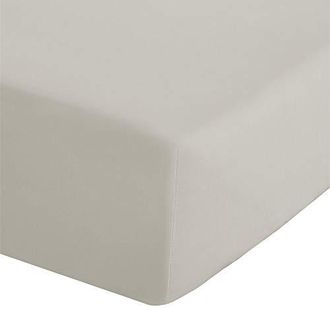 Catherine Lansfield Easy Iron Percale Spannbettlaken, Polyester-Baumwolle, cremefarben, Super King Fitted Sheet