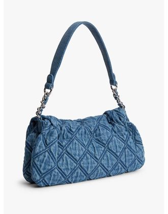 Tommy Hilfiger Schultertasche aus gestepptem Denim in Blau mit TH-Monogramm