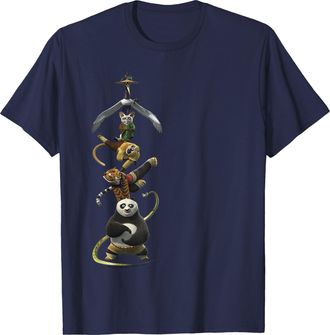 Kung Fu Panda Po And The Furious Five Stack Portrait T-Shirt