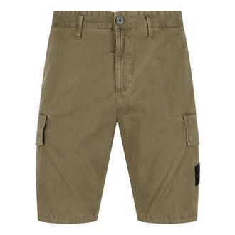 Stone Island Bermuda Slim Cargo Shorts - - Shorts - Herren - Gr&uuml;n - W30