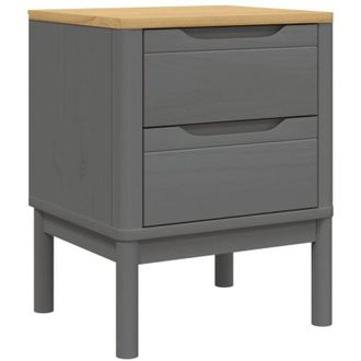 vidaXL Nachttisch Grau 45x39x57 cm Massivholz Kiefer - Vidaxl