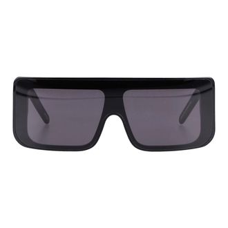 Rick Owens Rechteckiges Gestell Schwarze Linse Sonnenbrille - - Accessories - Herren - Schwarzk - ONE SIZE