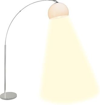 Brilliant Lampe Vessa Bogenstandleuchte 1, 7m chrom/wei&szlig;