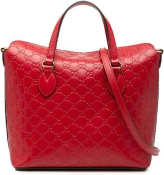 Gucci Pre-owned Linea A Fold-Over Satchel - Femme - Pre-owned - Rouge - Taille: ONE Size