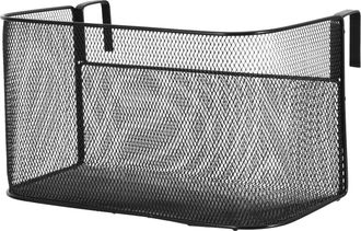 SOLUSTRE Nachttisch H&auml;ngekorb aus Eisen Mittlere Gr&ouml;&szlig;e Schwarzer Vintage Metallkorb f&uuml;r Studentenwohnheim und Schlafzimmer mit Haken zur Einfachen Befestigung