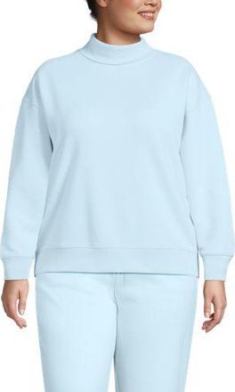 Lands End Serious Sweats Rollkragenpullover, Damen, Gr&ouml;&szlig;e:24-26 plus, Blau, Baumwoll-Mischung/Polyester-Mischung, by Lands End