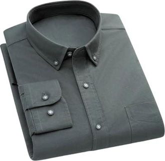 Generic Chemise &agrave; manches longues pour homme, coupe classique, poche simple, coupe ajust&eacute;e, haut d&eacute;contract&eacute;, tissu Oxford doux et solide pour le bureau, C280