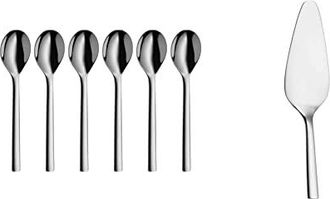 WMF Nuova Tee-/ Kaffeel&ouml;ffel Set 6-teilig, 13,5 cm & Nuova Kuchenheber Tortenheber Edelstahl 23 cm, Cromargan Edelstahl poliert, ideal auch als Lasagneheb