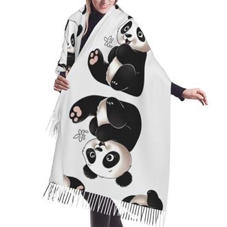 Generic Panda Joueur Femme Etole Avec Gland Foulard Confortable Ch&acirc;le Wrap Pour Hiver Automne Cadeau Mariage